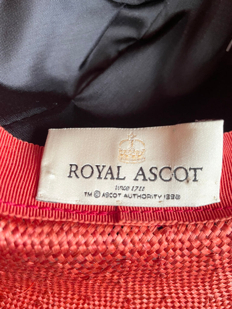 ROYAL ASCOT ORANGE & BLACK FLOWER,BOW & COIL TRIM WIDE BRIM FORMAL HAT ...