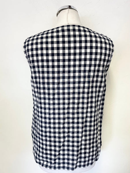 PHASE EIGHT NAVY BLUE & WHITE GINGHAM SLEEVELESS TOP SIZE 14 – Whispers ...
