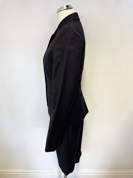 LK BENNETT GIANNA BLACK 100% VIRGIN WOOL PENCIL DRESS & JACKET SIZE 8 ...
