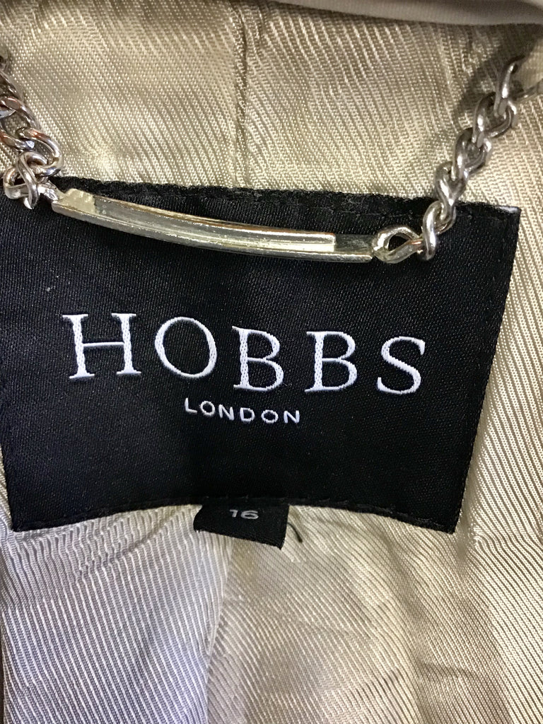 HOBBS BEIGE KNEE LENGTH TRENCH COAT/MAC SIZE 16 – Whispers Dress Agency