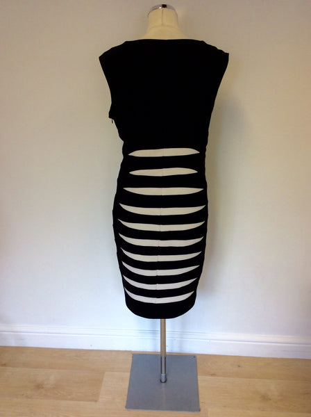 ALEXON BLACK & WHITE STRIPED PENCIL DRESS SIZE 18 – Whispers Dress Agency