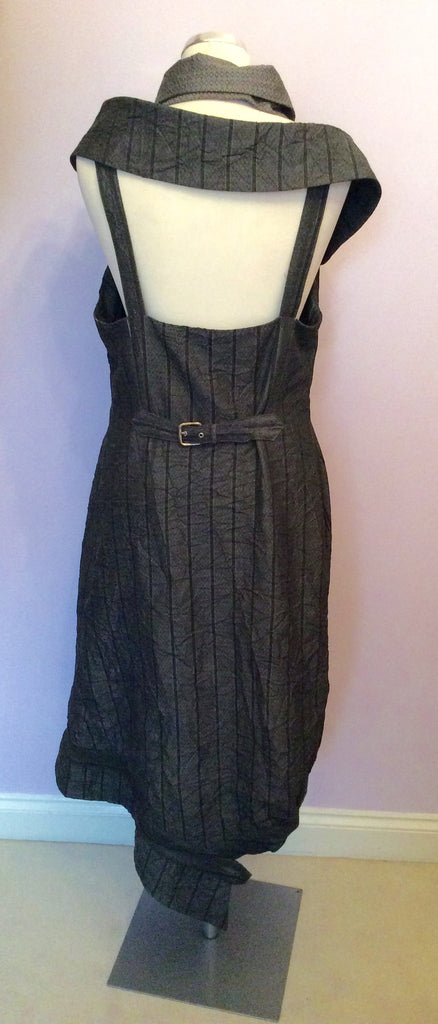 Casch By Gro Abrahamsson Quirky Grey / Brown Print Dress Size 42 UK 12 ...
